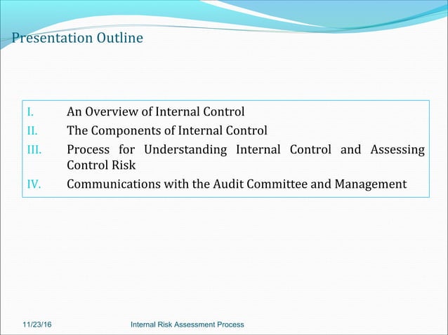 Internal Control & Risk Management Framework | PPT | Business ...
