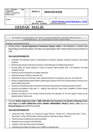 Deepak Malik Resume | DOC
