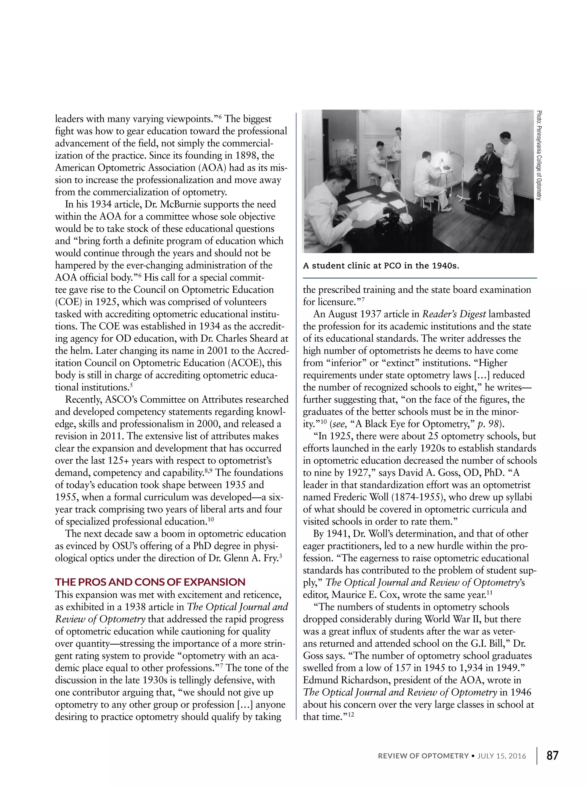 Optometric Education Feature 8.16