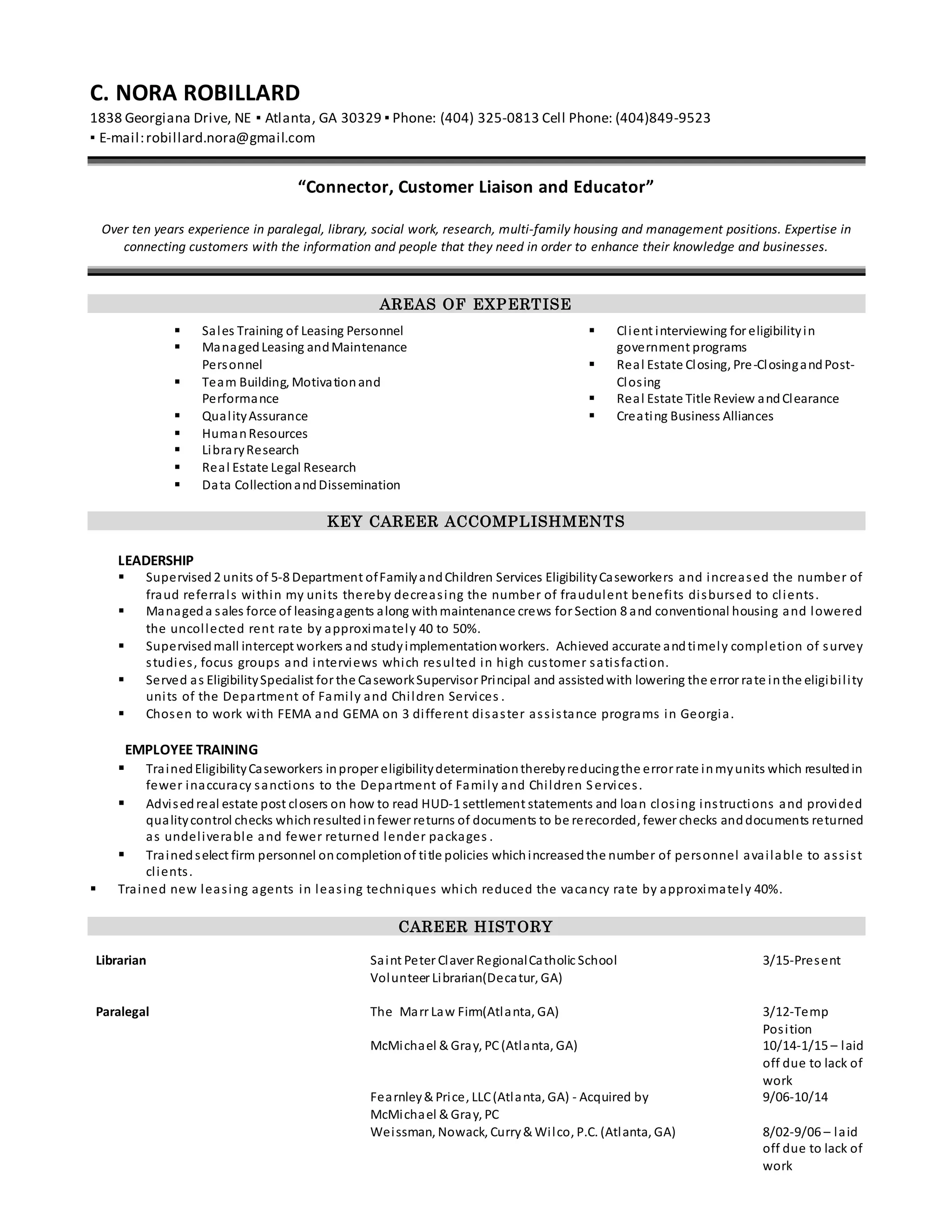 C N Robillard 4-6 Value Based Resume 1 | PDF