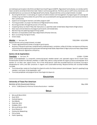 ERIK TOREN UTRGV RESUME 2015 | PDF