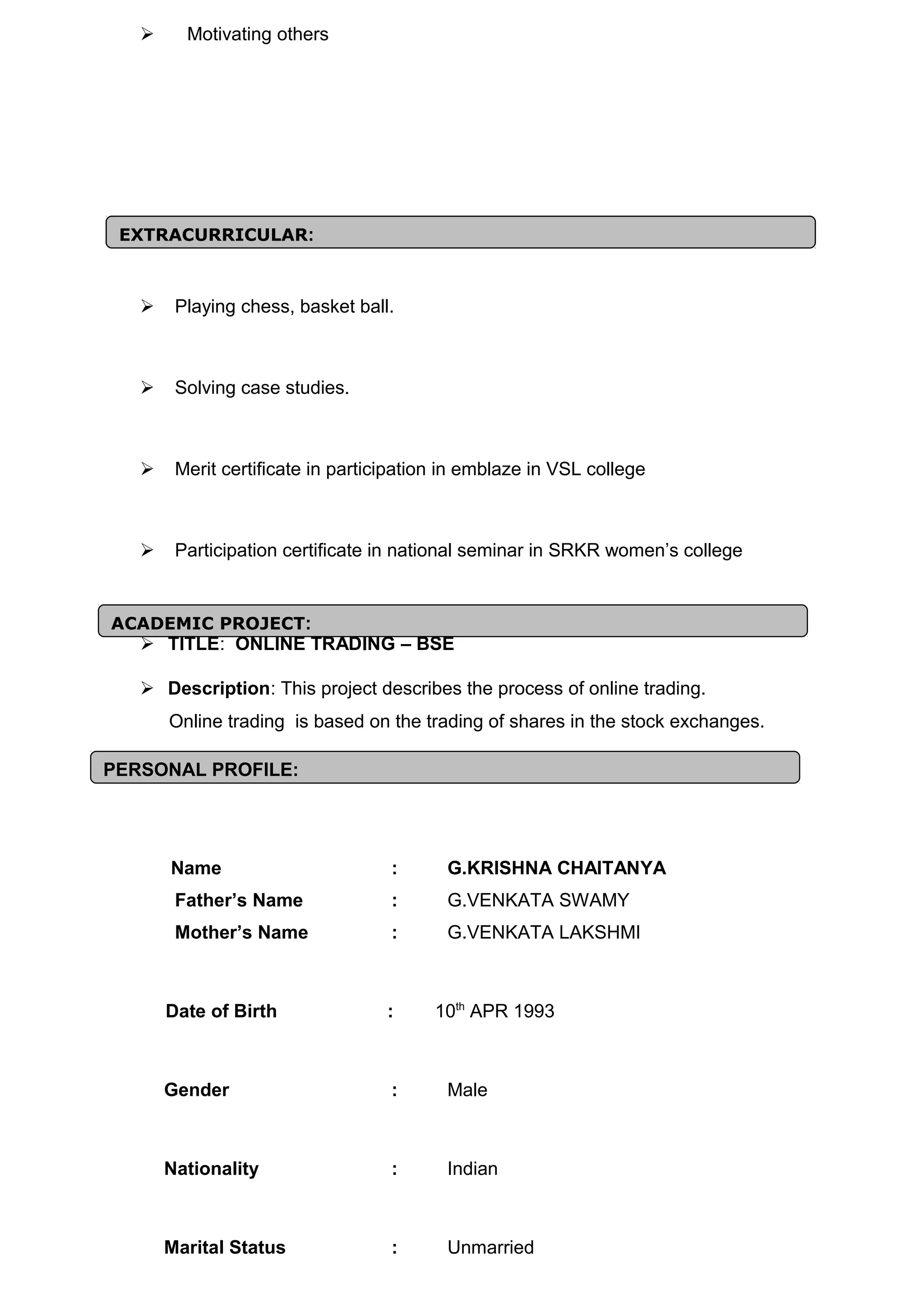 chaitanya resume. (1) | DOC
