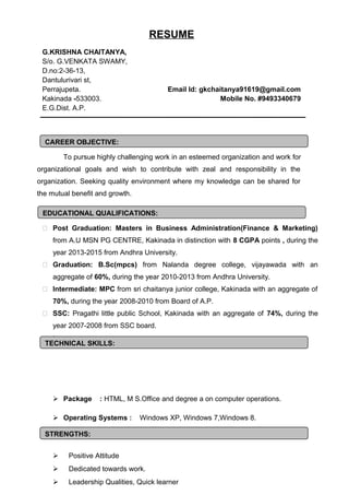 chaitanya resume. (1) | PDF