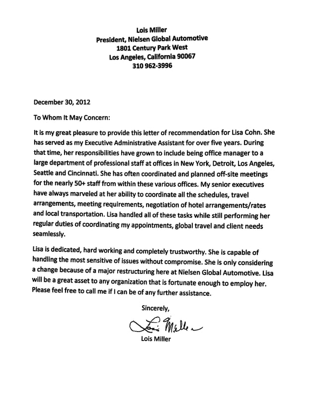 Letter of Recommendation from LM | PDF