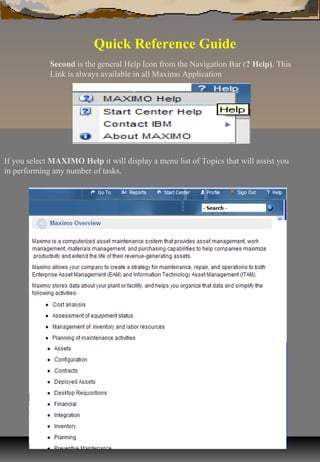 MAXIMO 6.2 BASICS OVERVIEW | PPT