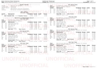 Unofficial Transcript | PDF | Undergraduate Education | College Education