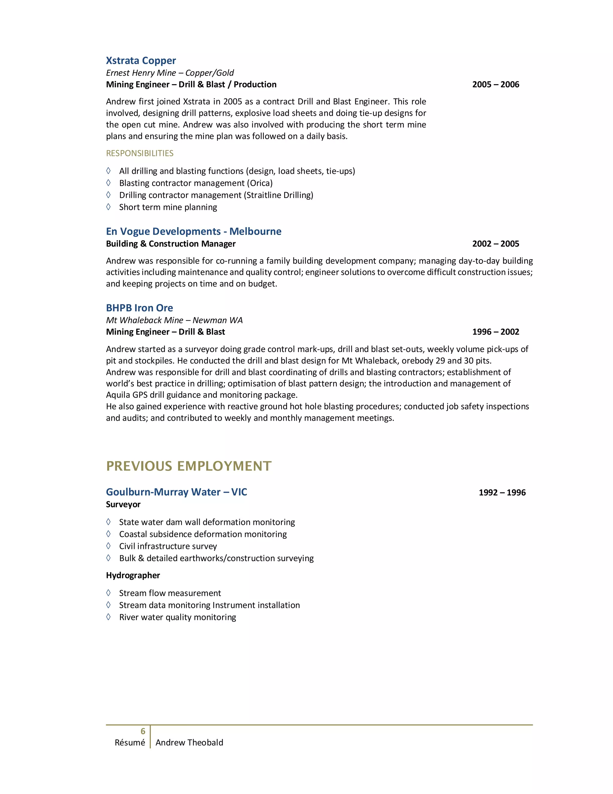 Andrew Theobald - 2015 Resume Rev0 | PDF