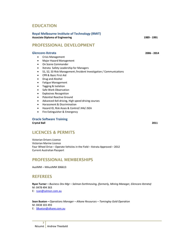 Andrew Theobald - 2015 Resume Rev0 | PDF