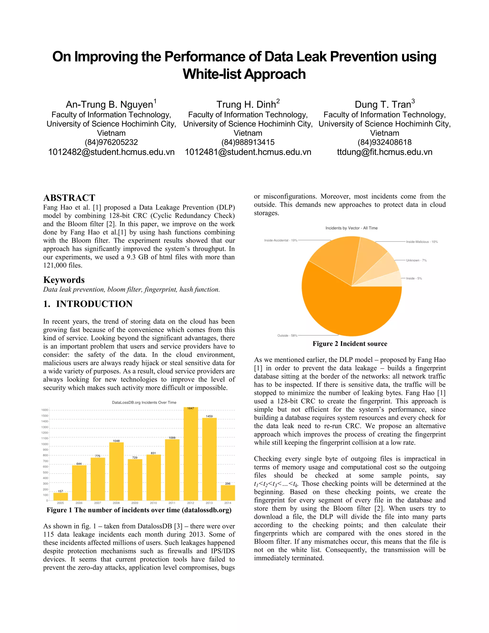 On Improving the Performance of Data Leak Prevention using White-list Approach | PDF