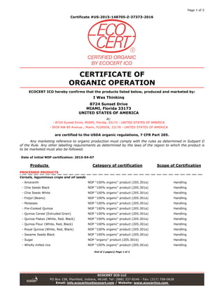 ICO - Certificate_NOP update | PDF | Agriculture | Industries