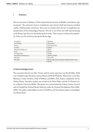 Archaeological Excavation Report - E2443 Mackney, Co. Galway | PDF