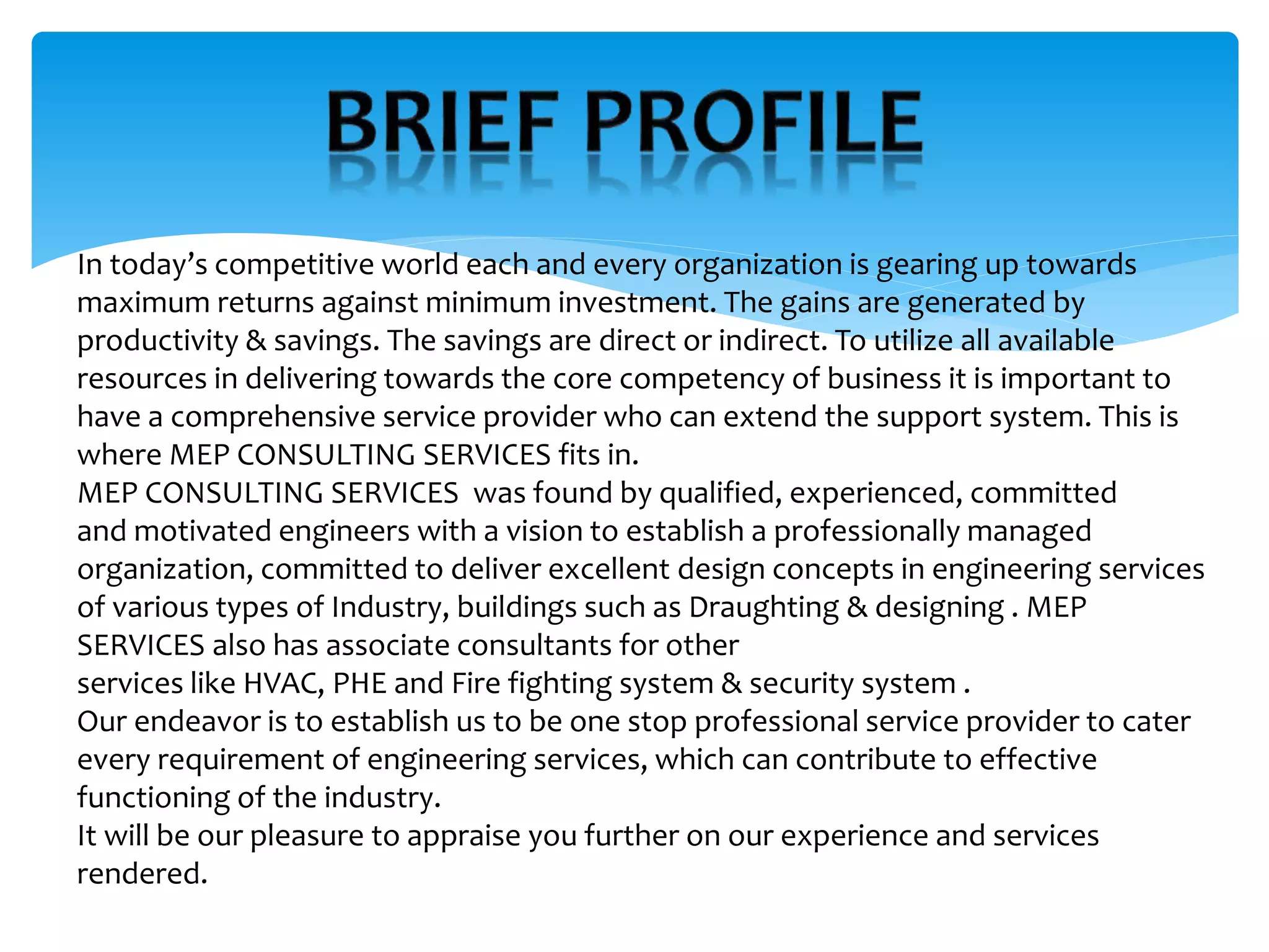 MEP Service profile | PPTX