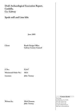 Archaeological Excavation Report - E2447 Coolalla, Co. Galway | PDF