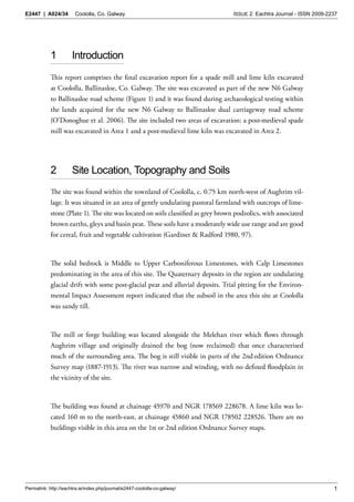 Archaeological Excavation Report - E2447 Coolalla, Co. Galway | PDF