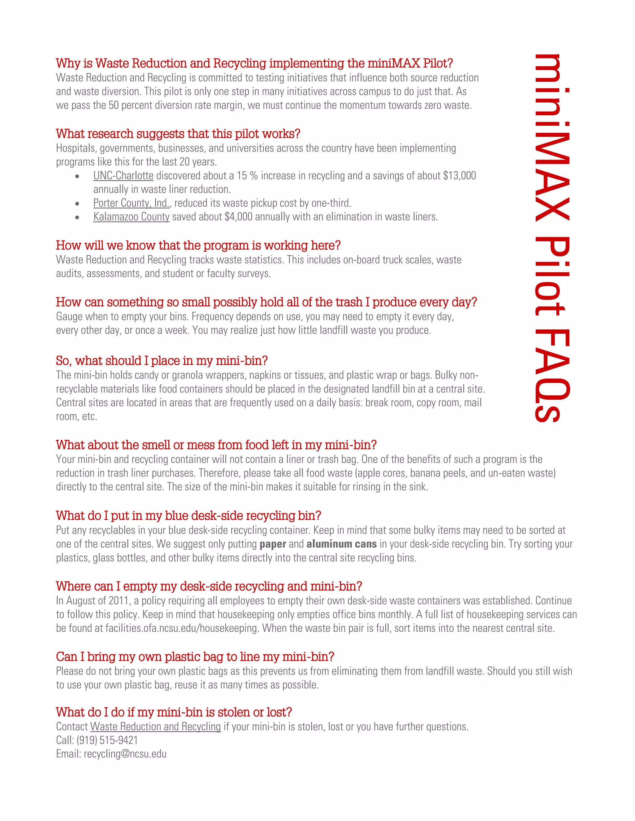 miniMAX Flyer and FAQs | PDF