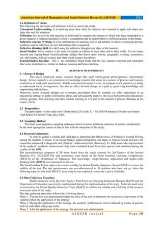 Developmental Process of Conceptual Understanding Through Reflective Journal Writing (RJW) among ...