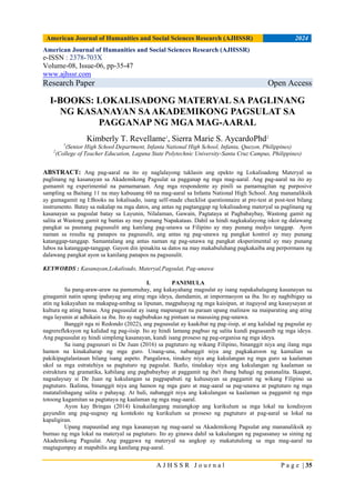 I-BOOKS: LOKALISADONG MATERYAL SA PAGLINANG NG KASANAYAN SA AKADEMIKONG ...