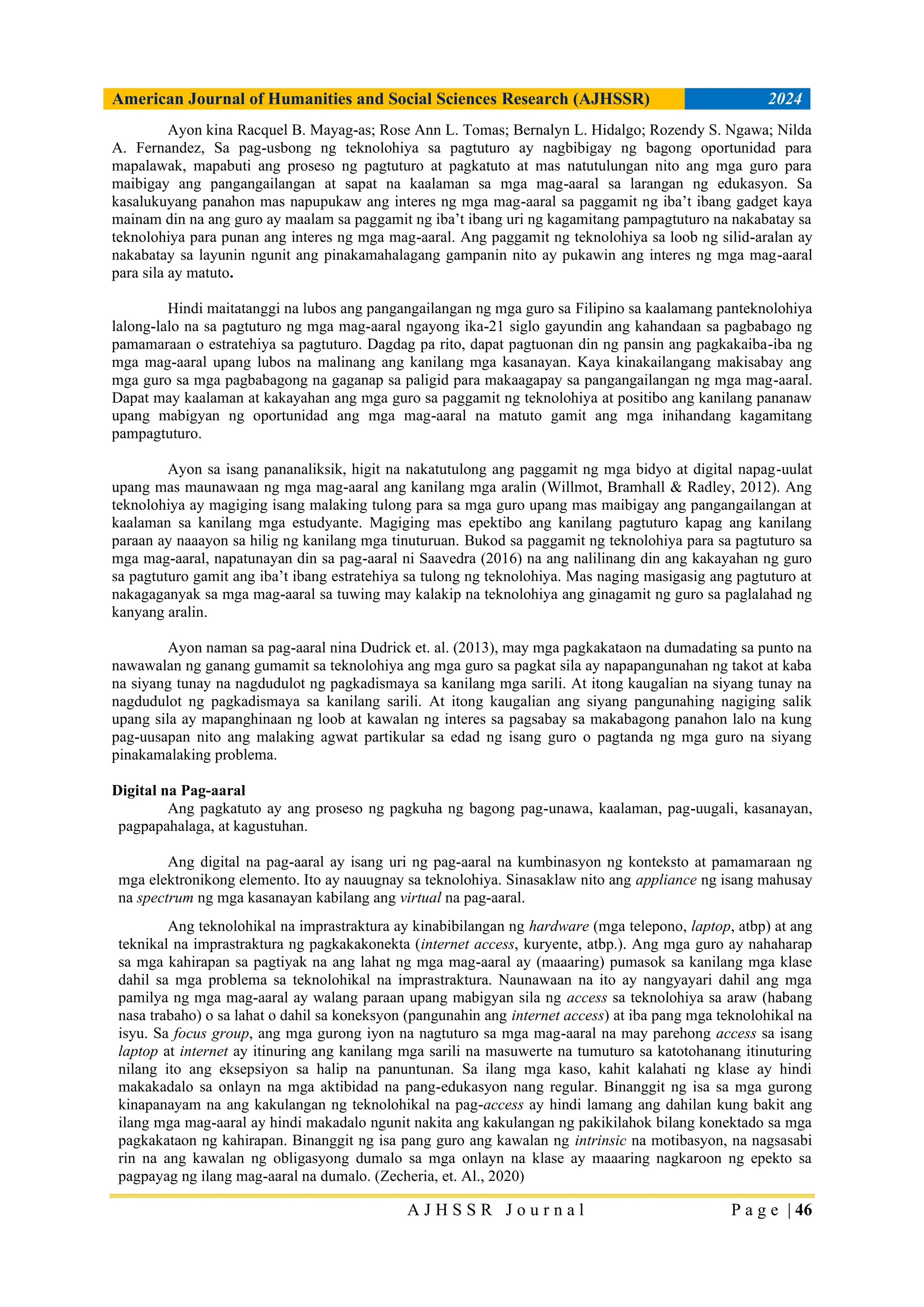 HAMON NA KINAKAHARAP NG MGA GURO SA SEKUNDARYA SA PANAHON NG DIGITAL NA PAG-AARAL | PDF