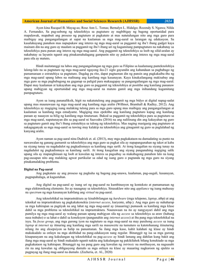 HAMON NA KINAKAHARAP NG MGA GURO SA SEKUNDARYA SA PANAHON NG DIGITAL NA PAG-AARAL | PDF