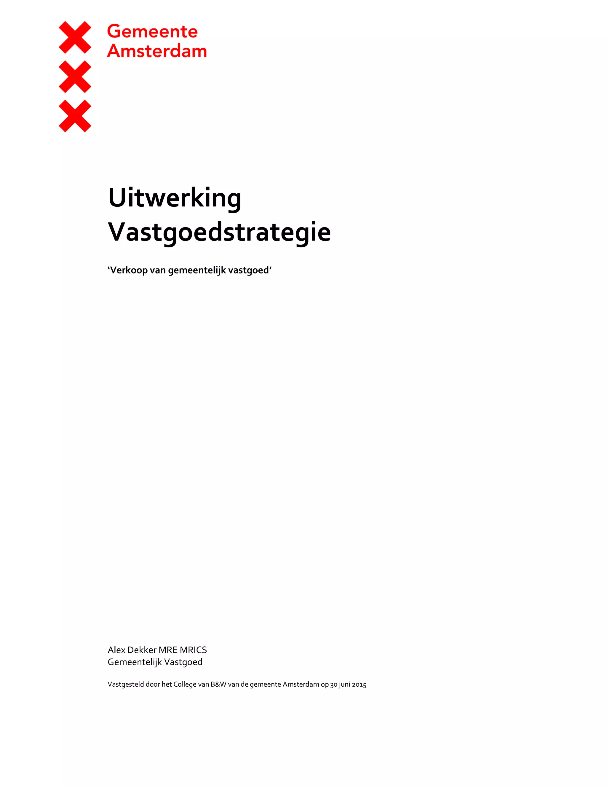 Uitwerking Vastgoedstrategie, verkoop gemeentelijk vastgoed | PDF