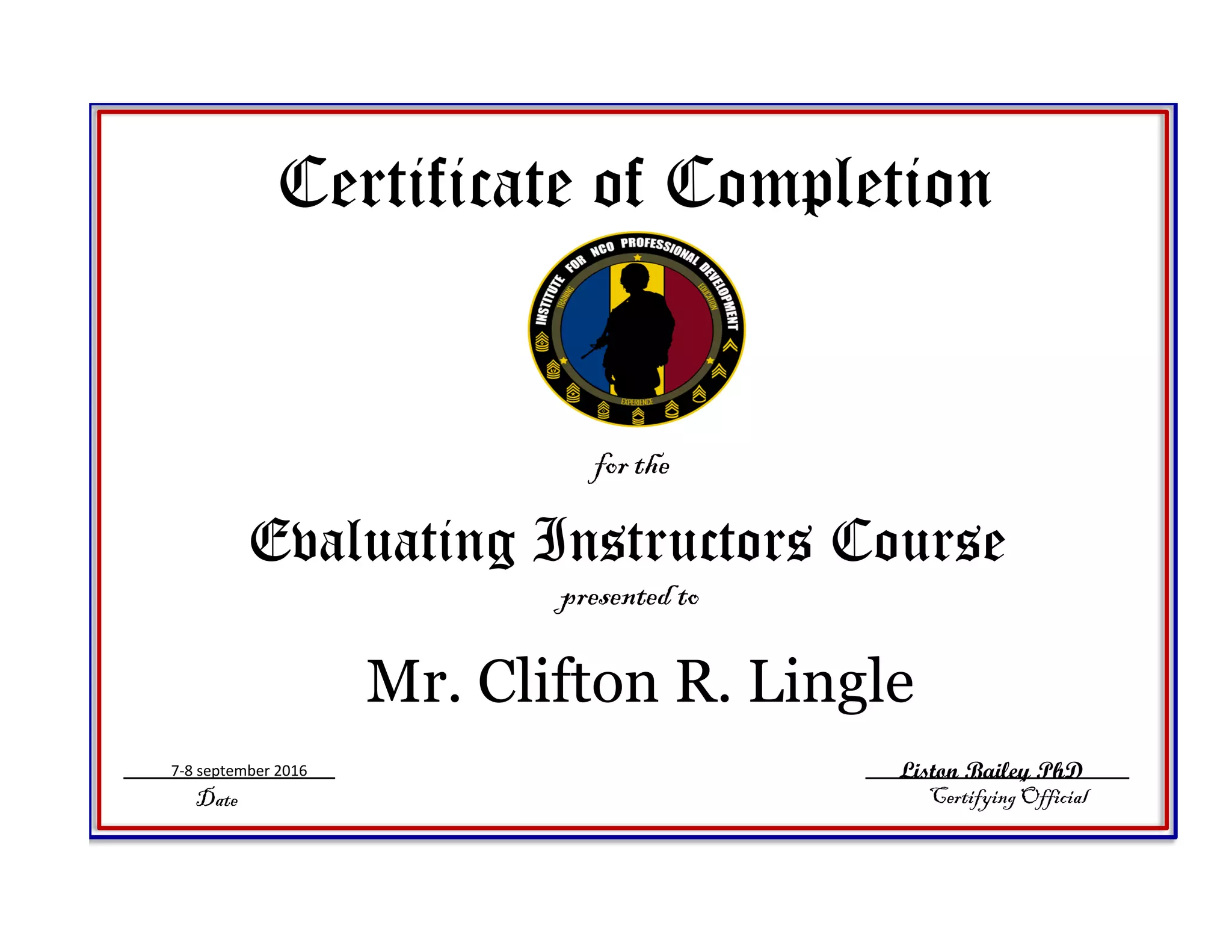 Instructor Certificates | PDF