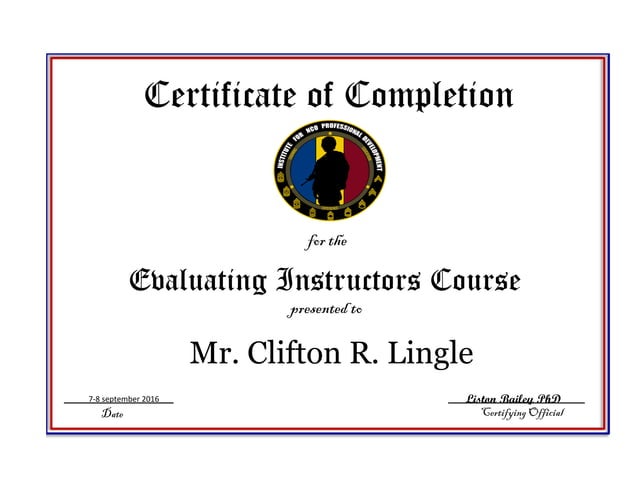 Instructor Certificates | PDF