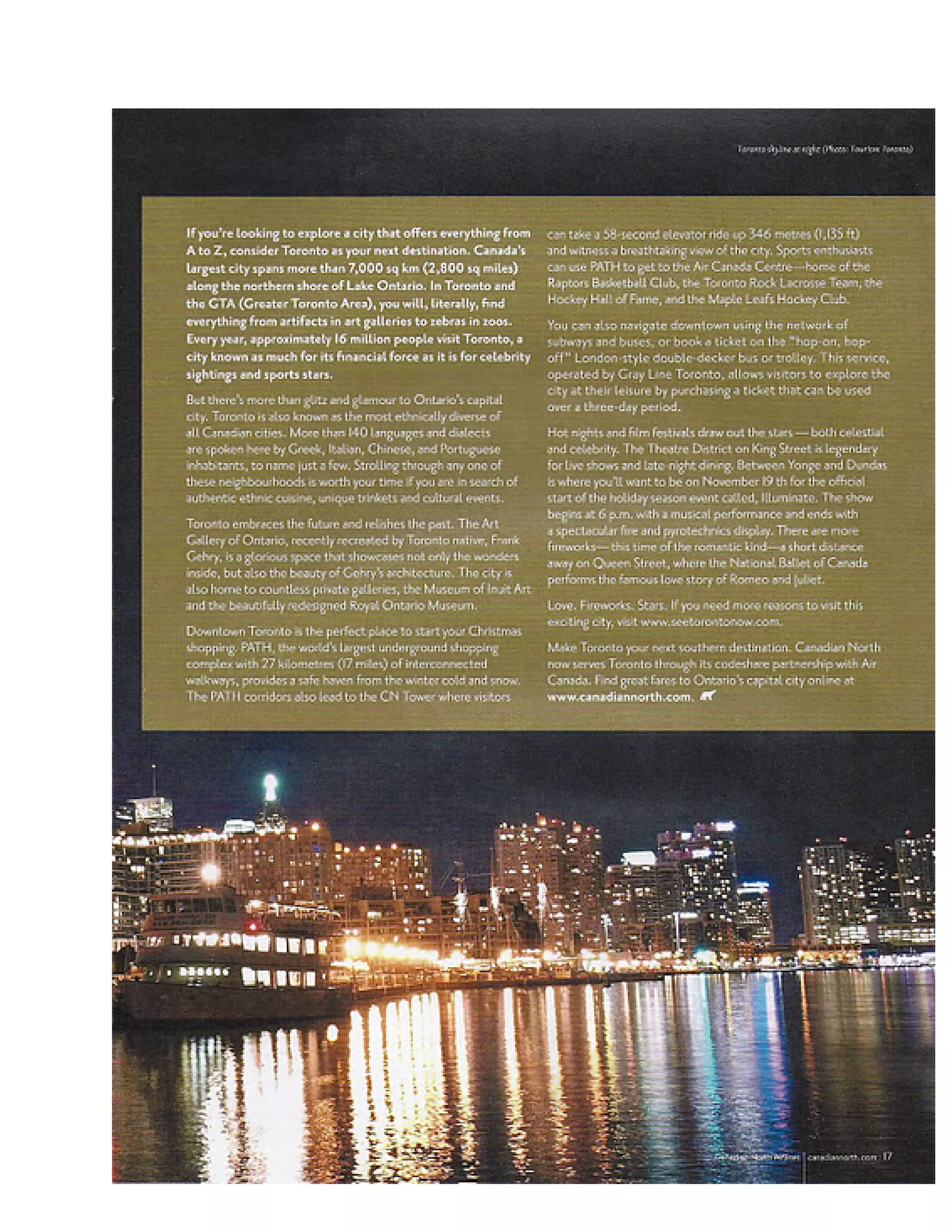 Toronto in Northern Flyer | PDF
