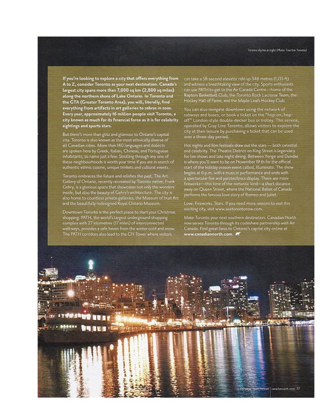 Toronto in Northern Flyer | PDF