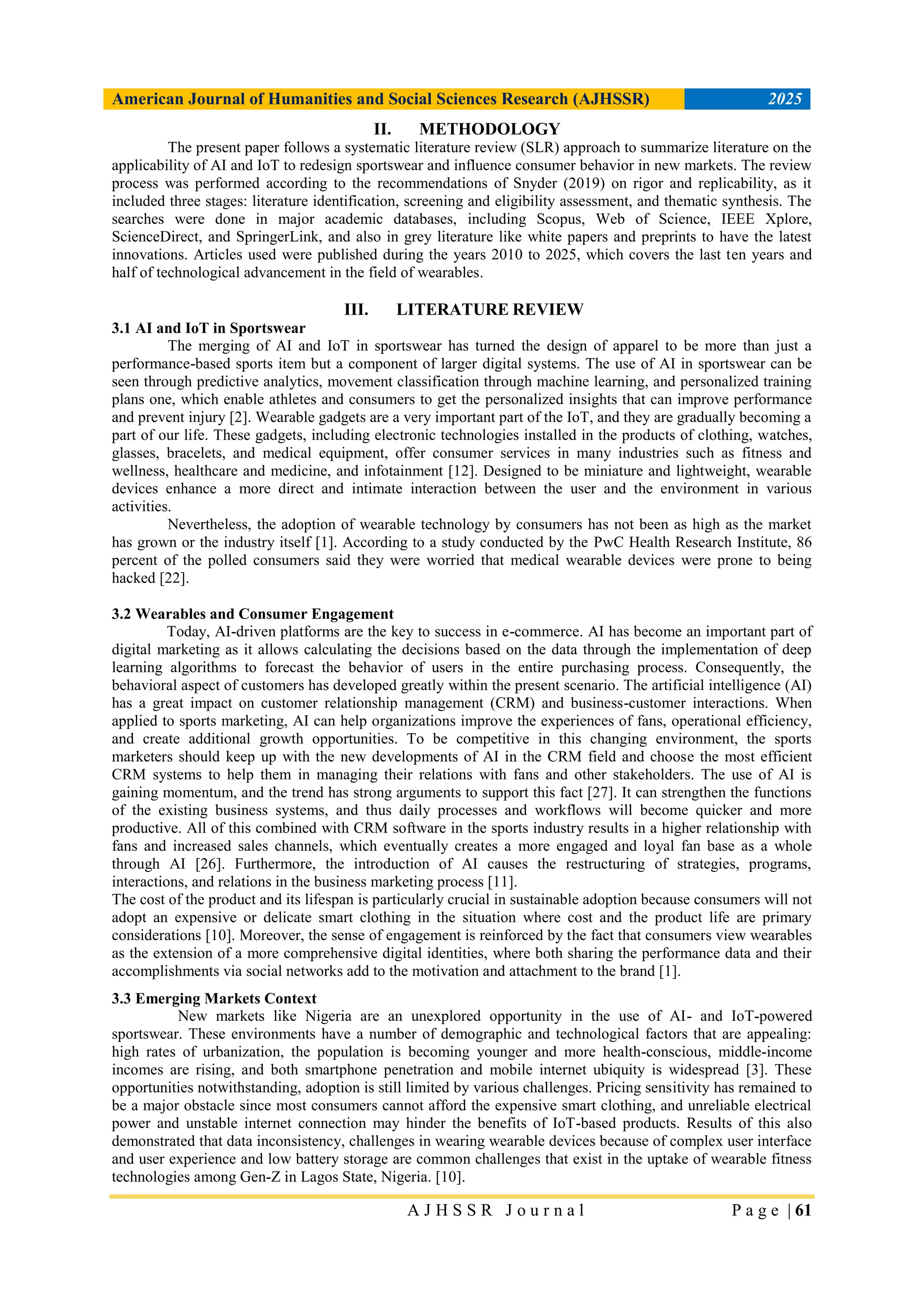 Tech-Enabled Sportswear: Artificial Intelligence (AI), Internet of ...