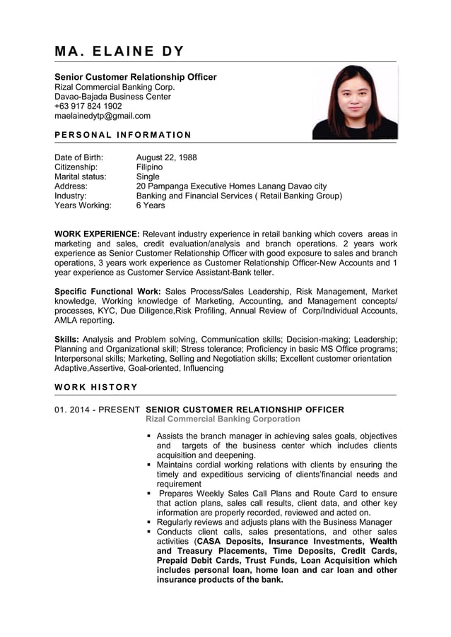RESUME-Ma. Elaine Dy | PDF