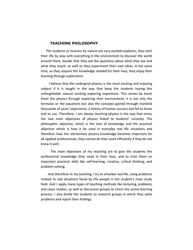 Teaching Dossier | PDF