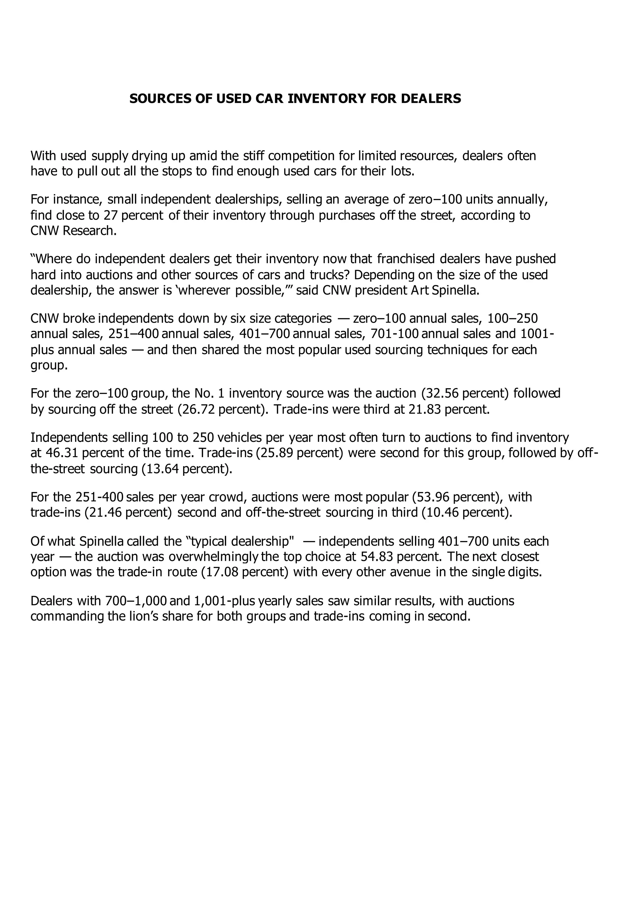 SOURCES OF USED CAR INVENTORY FOR DEALERS | DOCX