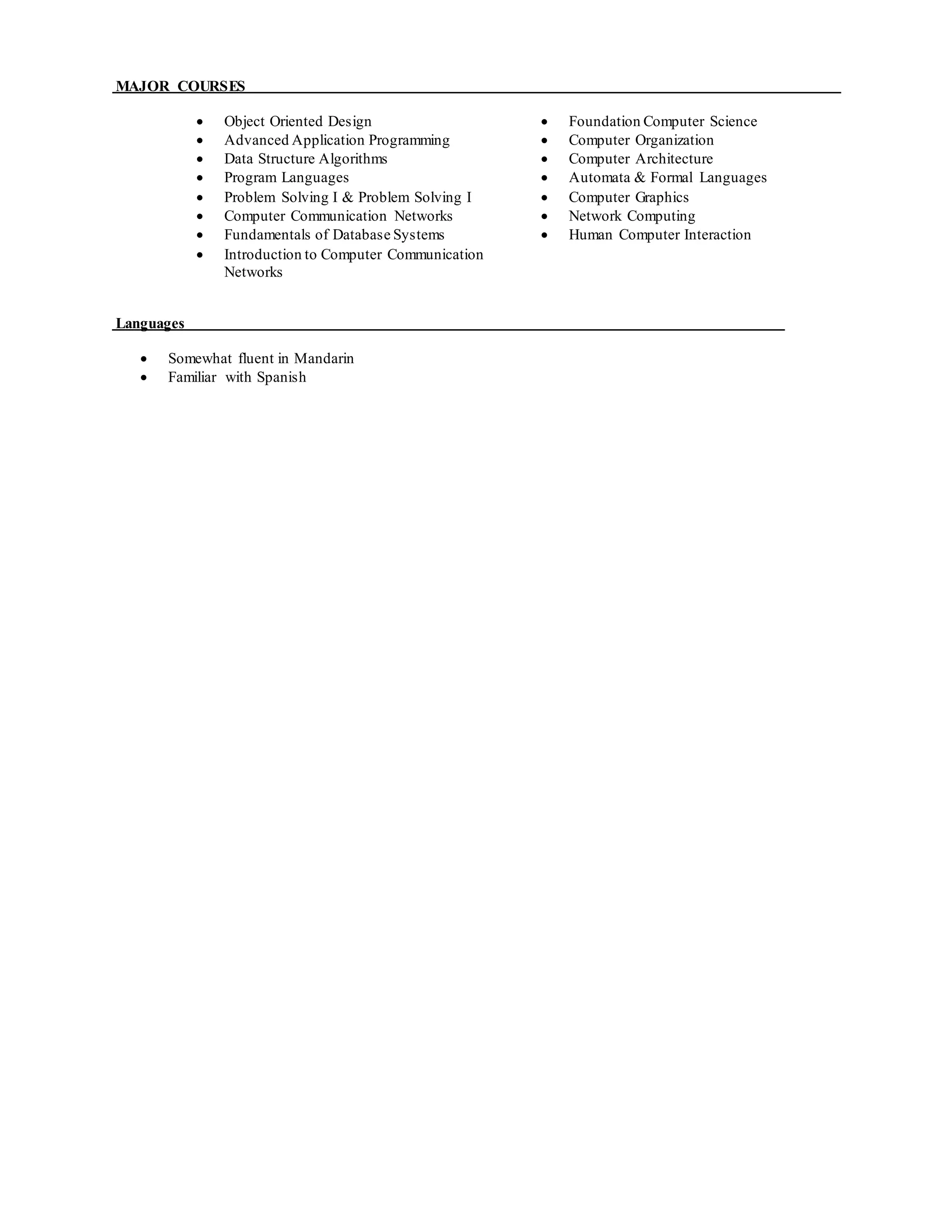 LinbohanResume | DOCX | Programming Languages | Computing