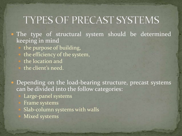 PRECAST BUILDING SYSTEM | PPTX