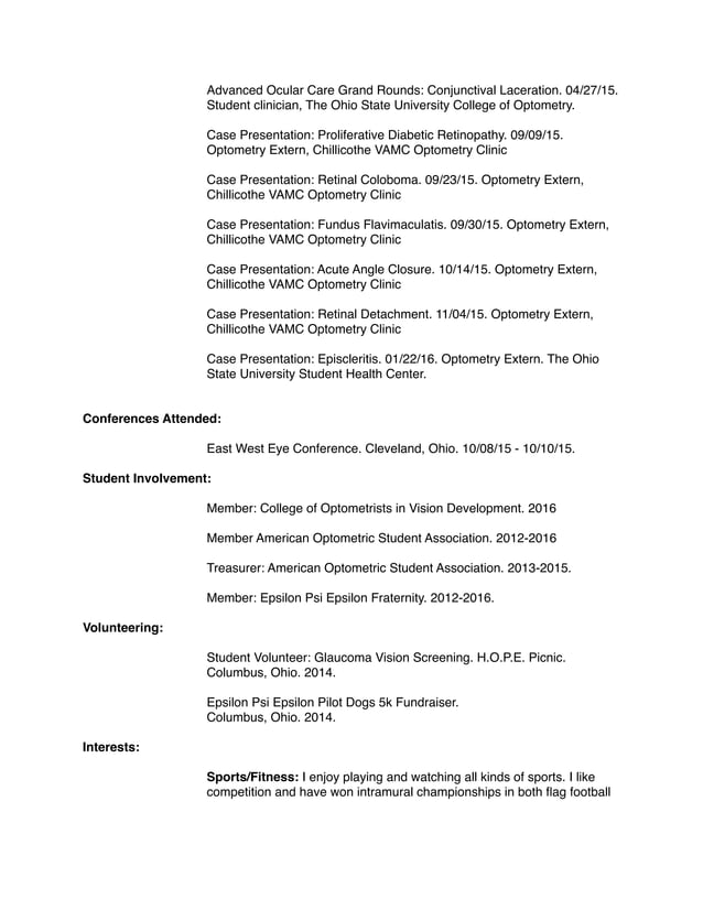 Drew Fisher CV 2016 PDF | PDF | Eye and Vision Conditions | Diseases ...