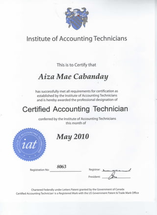 CAT certificate | PDF
