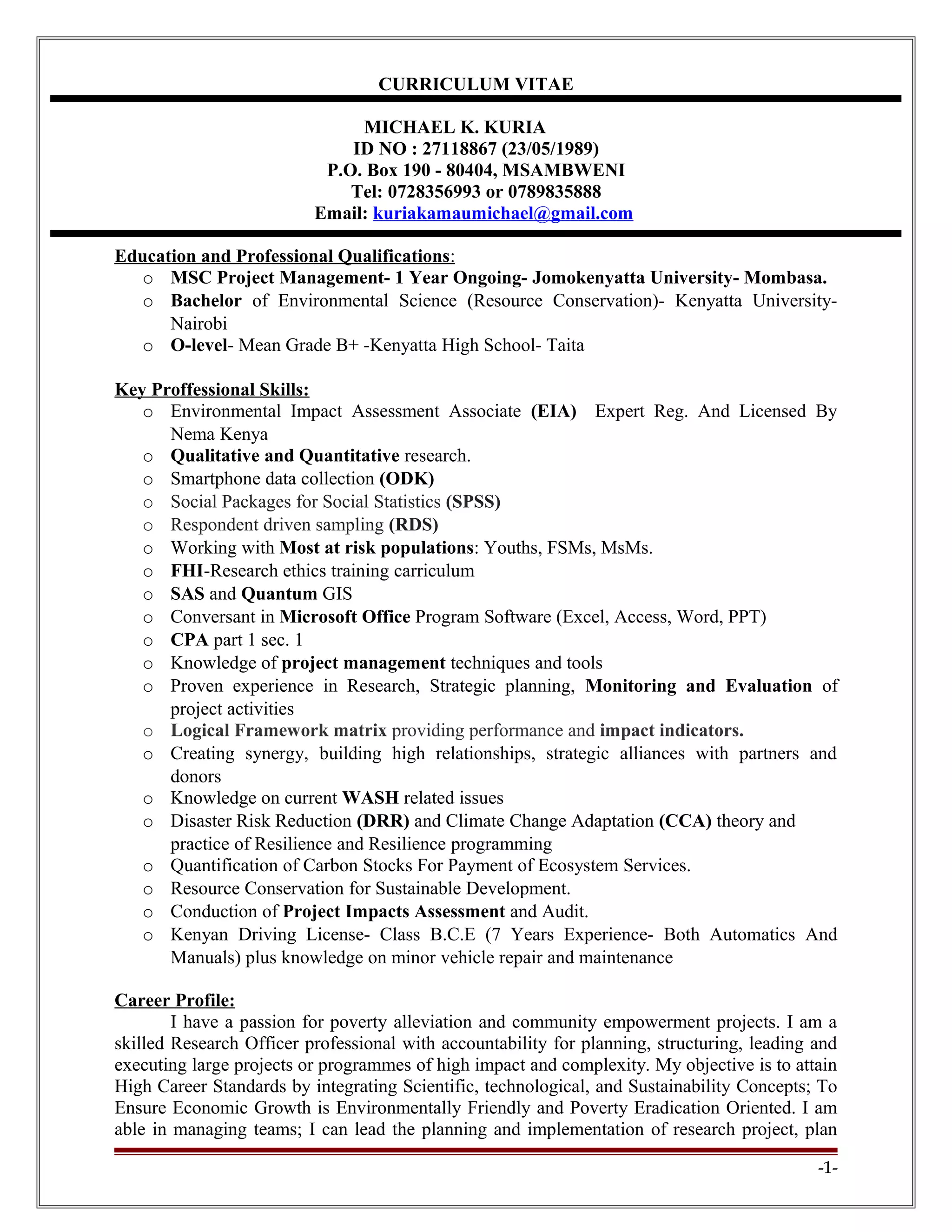 CV_KURIA_MICHAEL | DOC