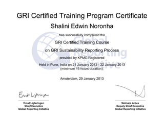 GRI Certificate | PPT