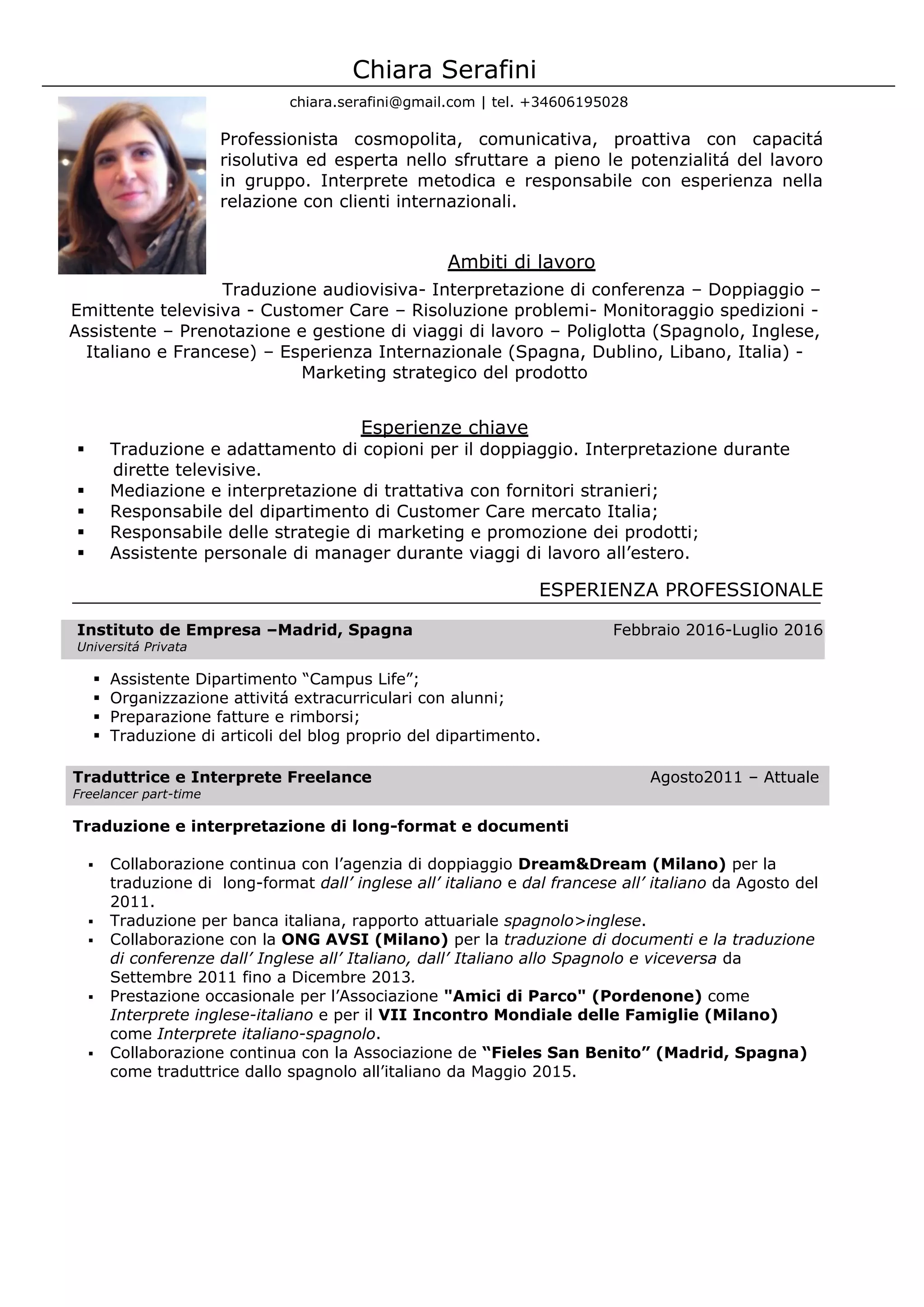 CVSerafiniChiara_2017_IT | PDF