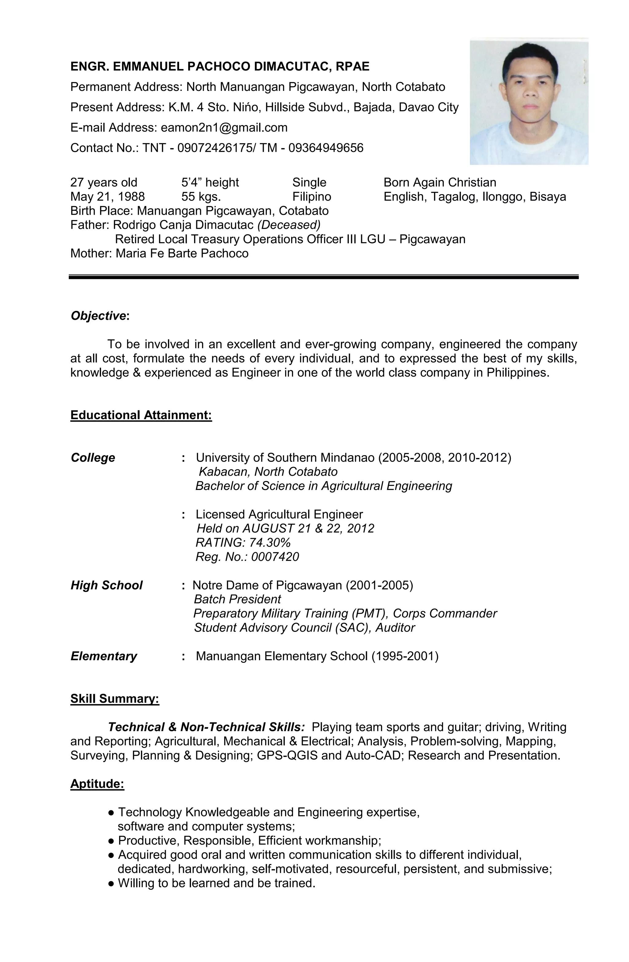 EMMANUEL P resume | PDF