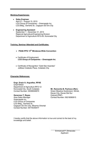 EMMANUEL P resume | PDF