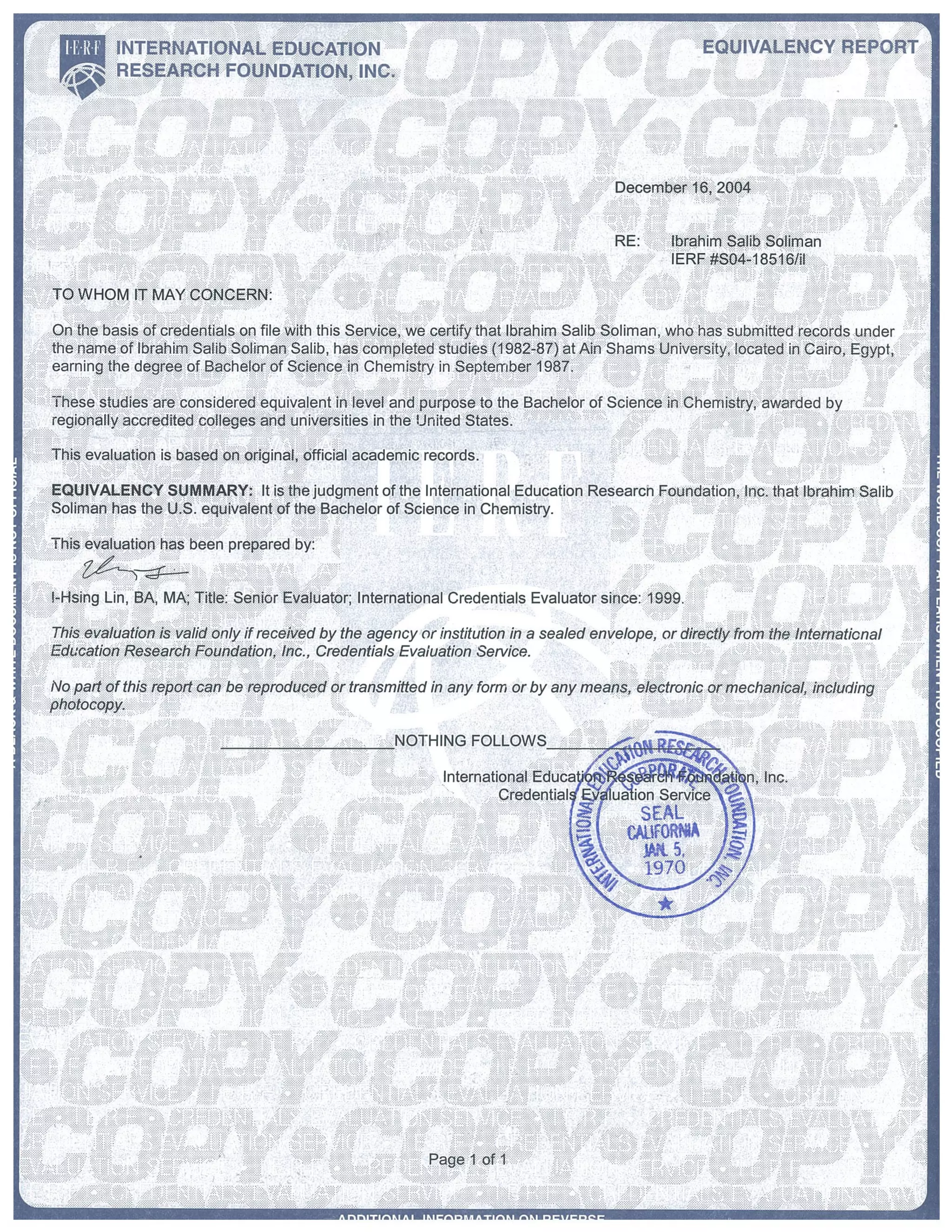 Ibrahim Soliman Transcript | PDF