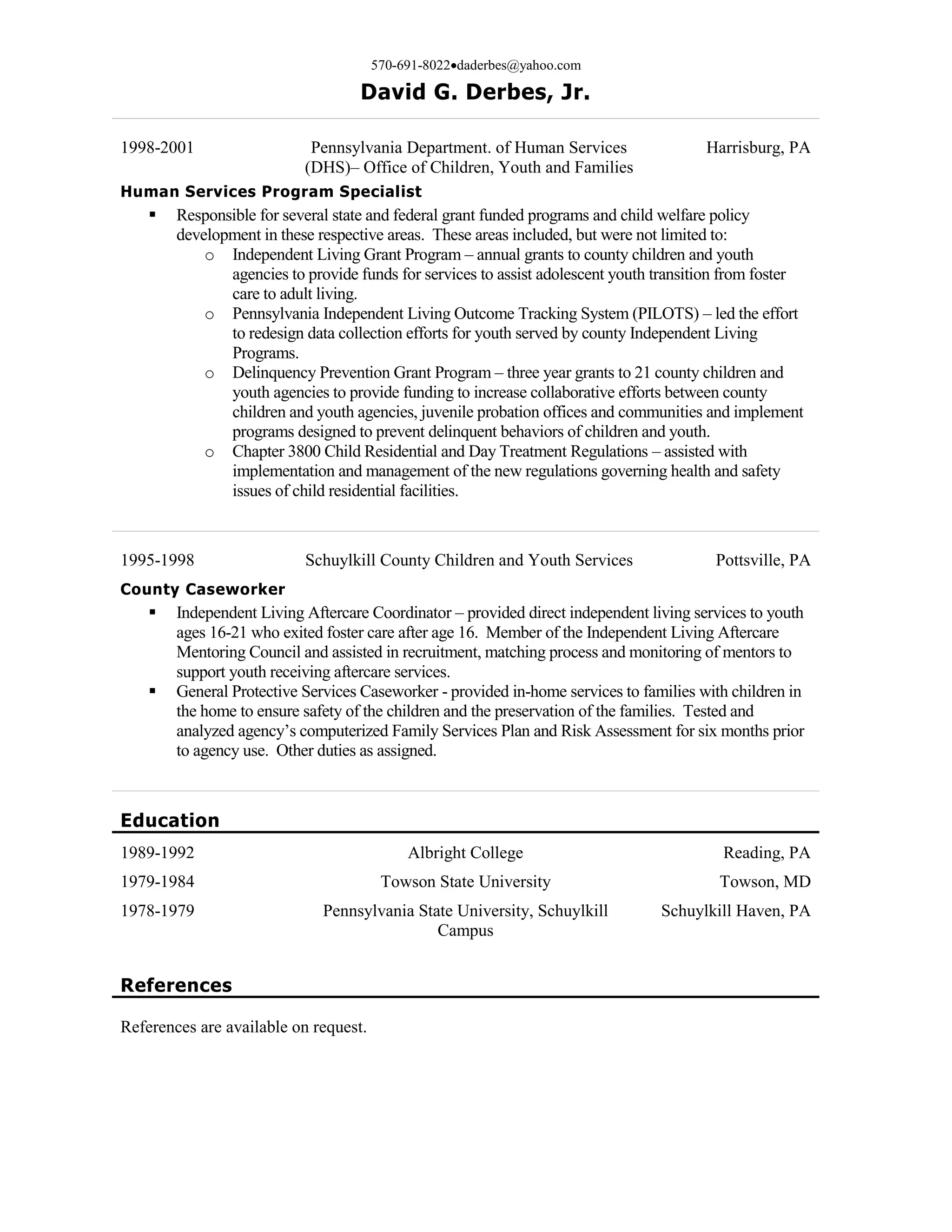 Derbes Resume 2016 final | PDF