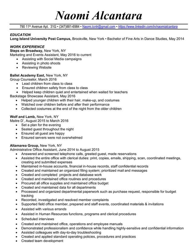 Alcantara_Naomi_Business Resume | PDF | Computing | Technology & Computing