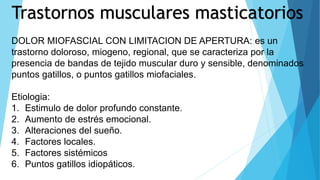 Trastornos temporomandibulares (seminario) | PPTX