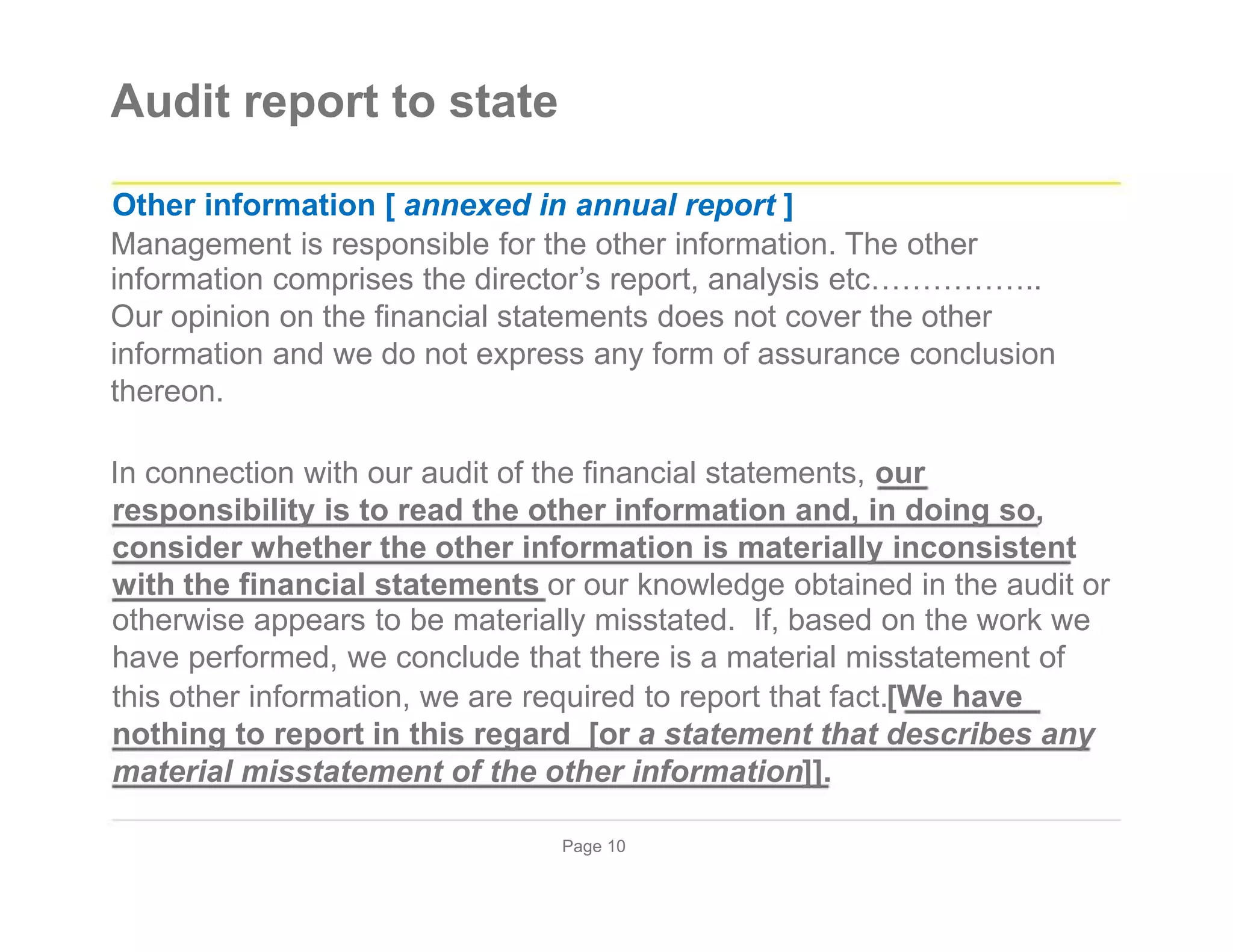 Presentation on New Auditor Report | PPTX