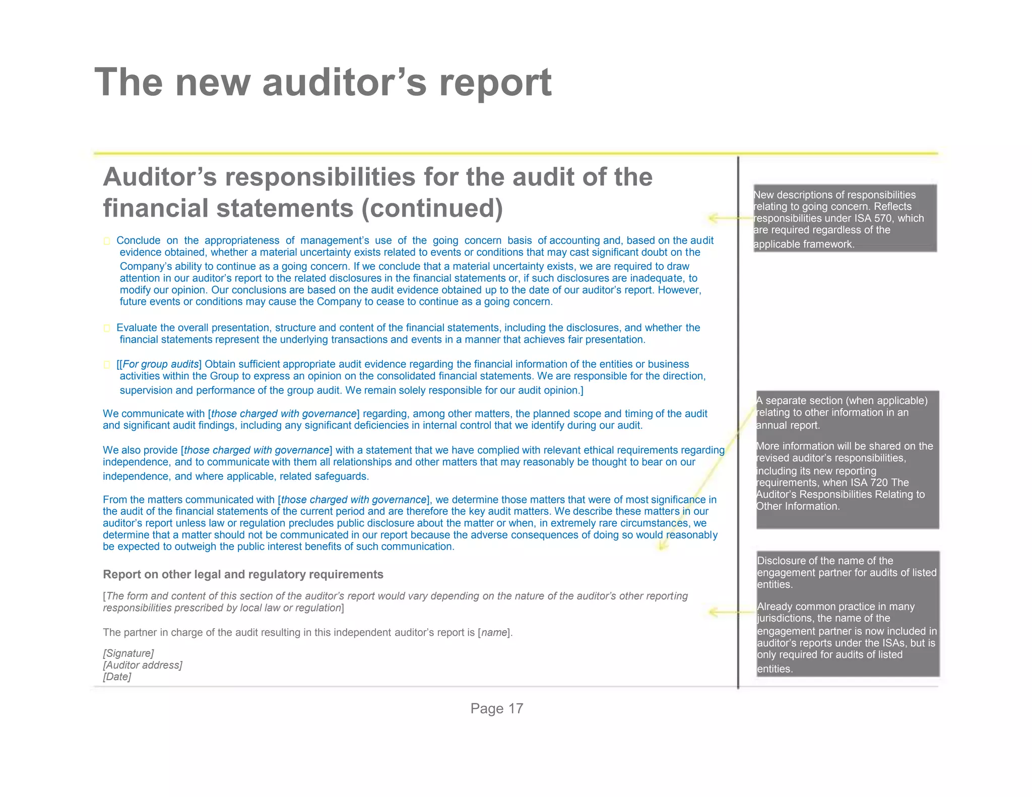 Presentation on New Auditor Report | PPTX