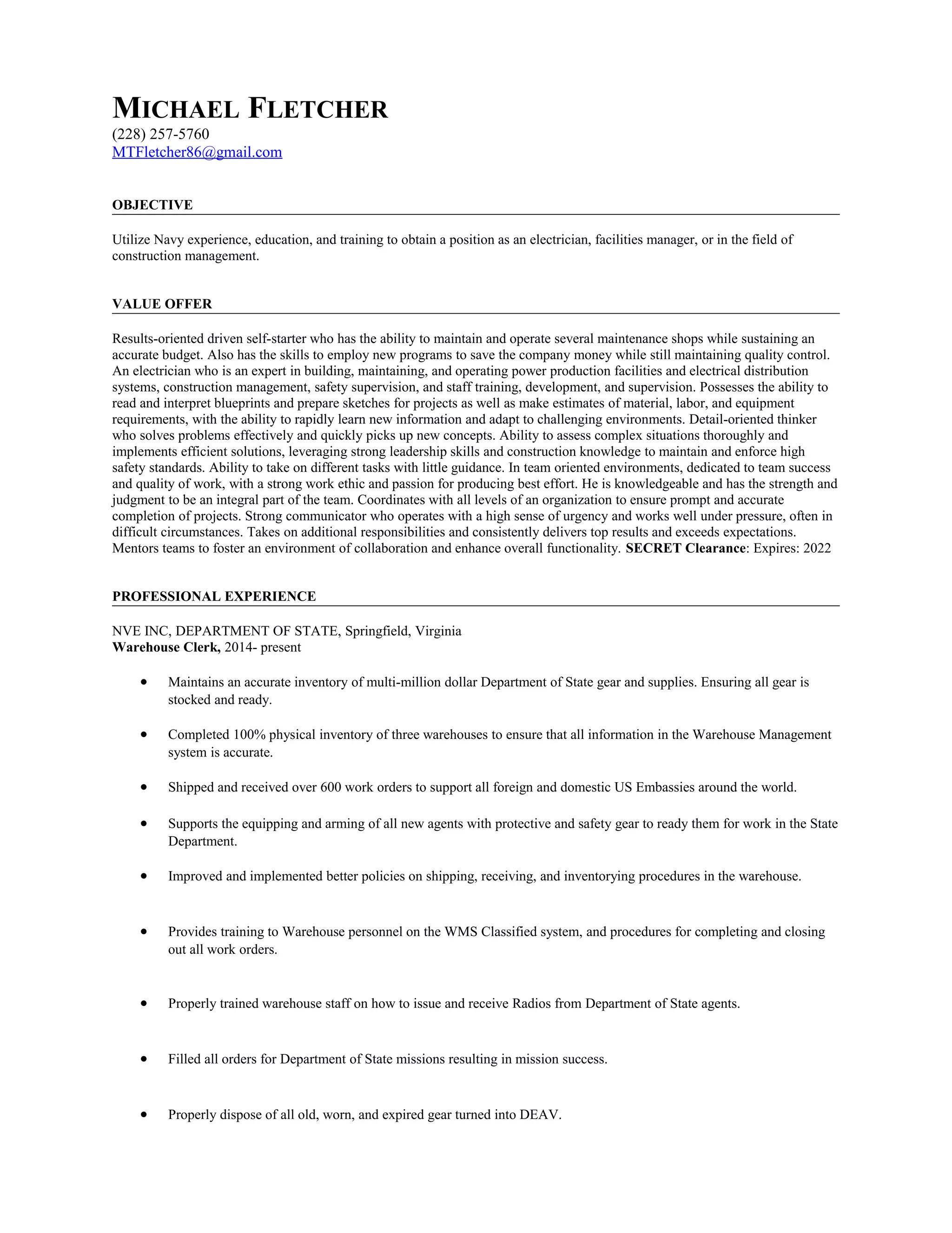 MIKE RESUME | PDF | Free Download
