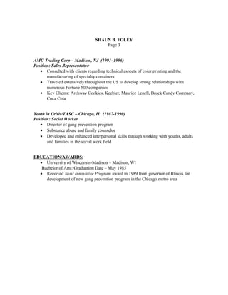 Shaun Foley Resume 3 | DOC