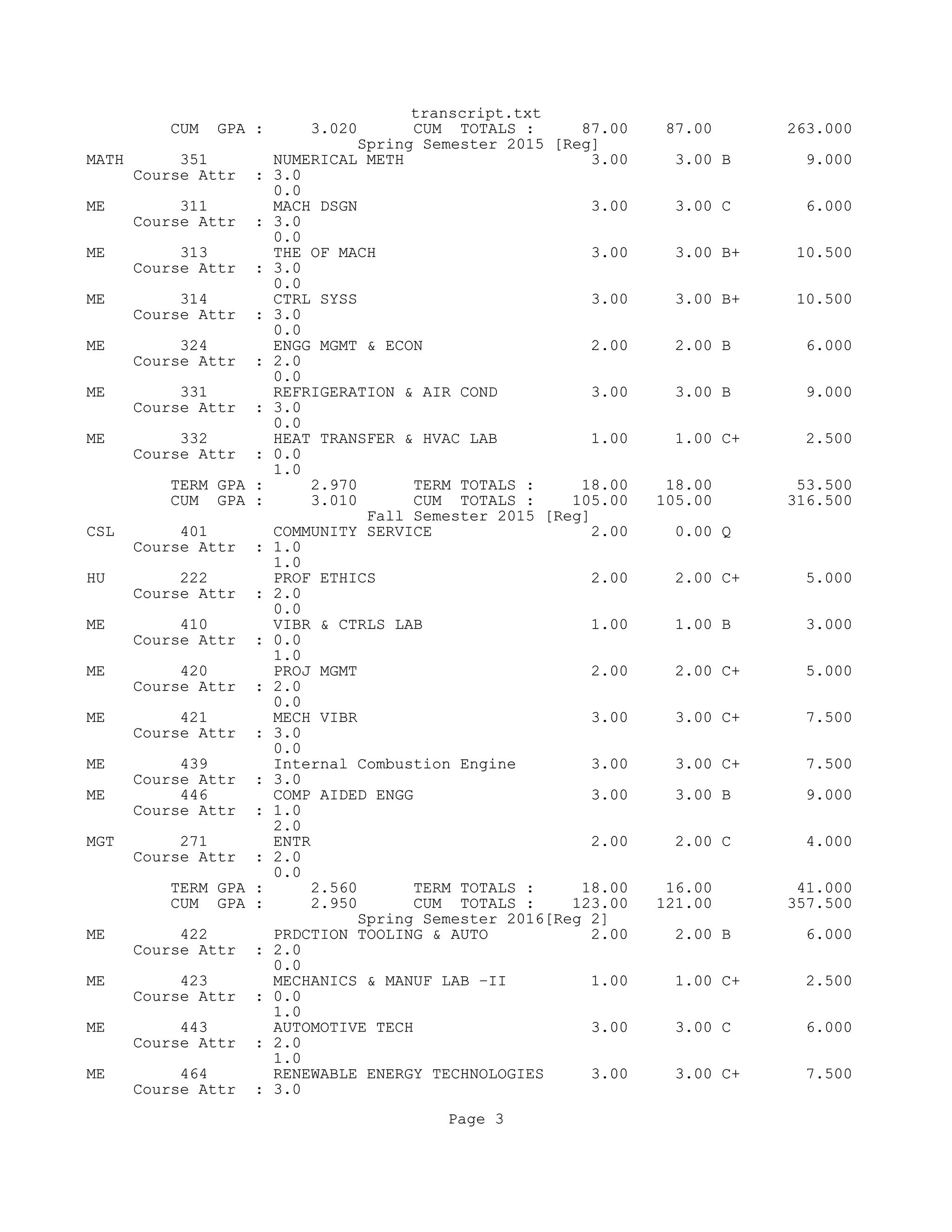 Ahmed Transcript | PDF | Undergraduate Education | College Education